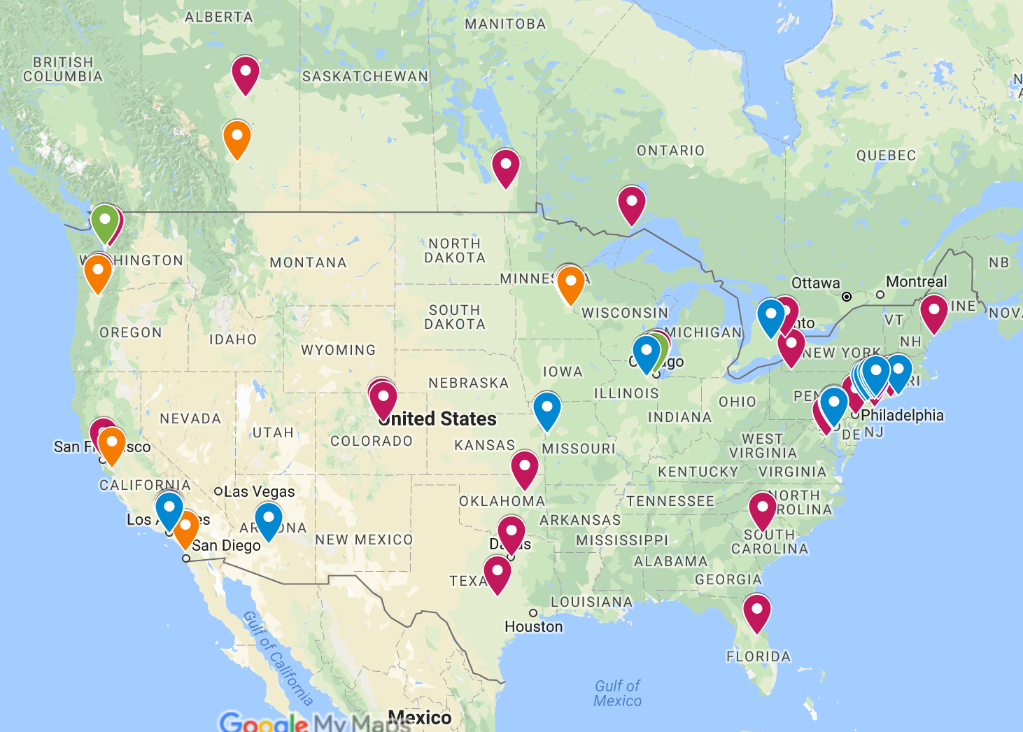 Updated Map of Libraries with Social Work Staff and Collaborators ...